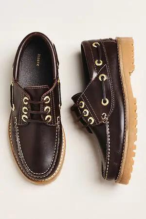 Maeve Lug Sole Boat Shoes - Chocolate