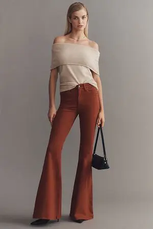 LEEM Ever Fit High-rise Flare Jeans - Red