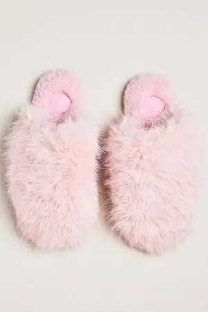 Maeve Fuzzy Faux Fur Slippers - Pink