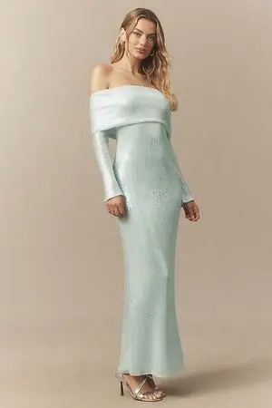 Bhldn Off-shoulder Sequin Maxi Dress