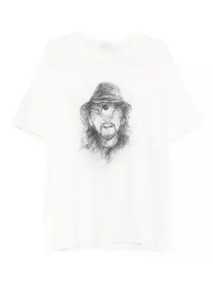 Yohji Yamamoto Sketch-print T-shirt - White