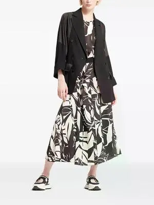 High Printed Pleated Midi Skirt