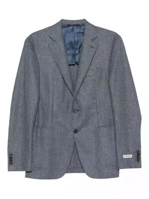 Canali Textured Wool Blazer - Blue