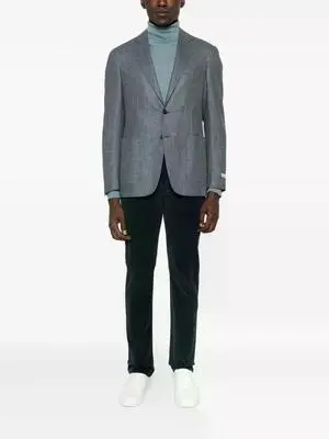 Canali Textured Wool Blazer - Blue
