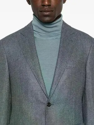 Canali Textured Wool Blazer - Blue