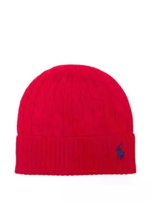 Ralph Lauren Cable-Knit Beanie Hat Red