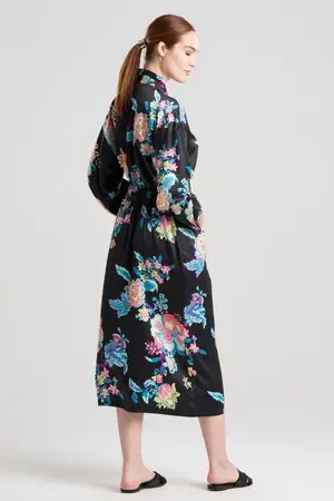 Natori Festival Satin Robe - Black