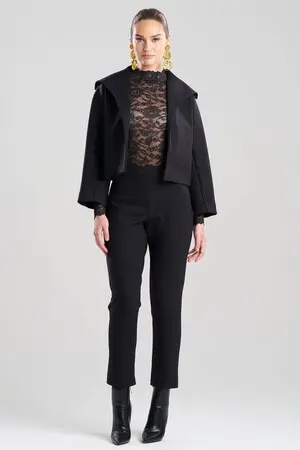 Natori Techno Crepe Stand Collar Jacket