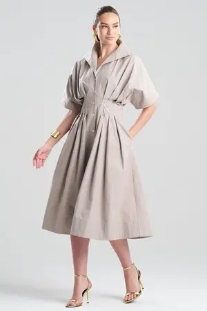 Natori Tech Cotton Taffeta Collar Dress