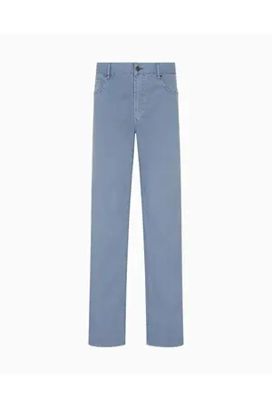 Emporio Armani J76 Straight-fit Twill Trousers - Blue