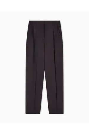 Giorgio Armani Single-darted Wool Trousers - Brown