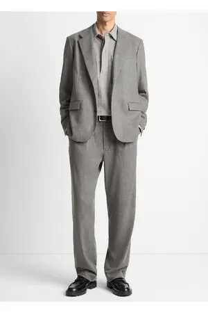 Vince Italian Wool-blend Flannel Double-pleated Trousers
