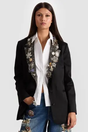 Alice + Olivia Elna Embellished Blazer