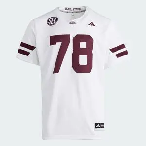 Adidas Mississippi State Bulldogs Premier Away Football Jersey - White