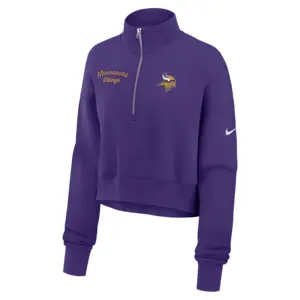 Nike Minnesota Vikings Phoenix Nfl Cropped 1/4-zip Crew