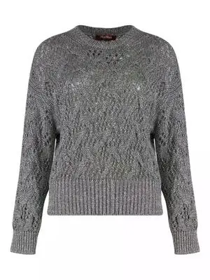 Max Mara Pilade Lurex Knit Sweater - Grey
