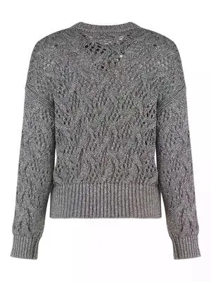 Max Mara Pilade Lurex Knit Sweater - Grey