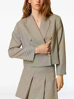 TWINSET Houndstooth Double-breasted Blazer