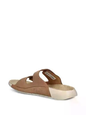 Ecco Cozmo Leather Double-strap Slides