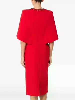 Jenny Packham Ursa Embellished-neck Midi Dress - Red