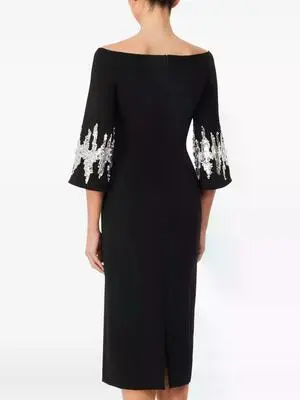 Jenny Packham Aster Sequin-embellished Midi Dress - Black