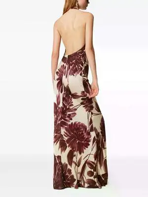 TWINSET Floral Print Halterneck Maxi Dress
