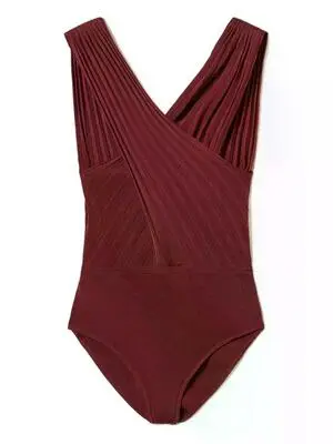 TWINSET Crossover Ribbed Top - Red