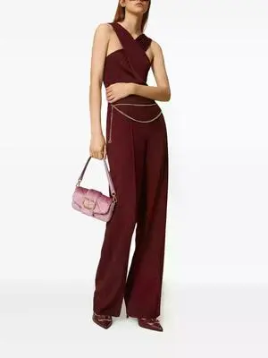 TWINSET Crossover Ribbed Top - Red