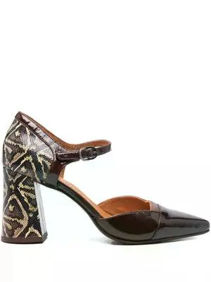Chie Mihara 75mm Patterned Block-heel Pumps