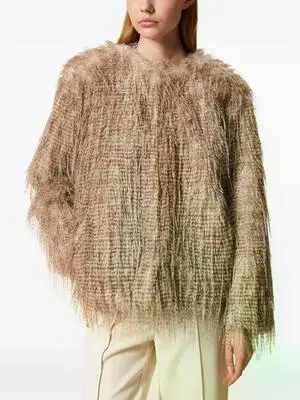 TWINSET Fringed Faux-fur Jacket