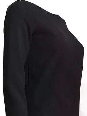 SEMPER Three-quarter Sleeve Boat-neck A-line Dress - Black