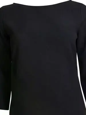 SEMPER Three-quarter Sleeve Boat-neck A-line Dress - Black