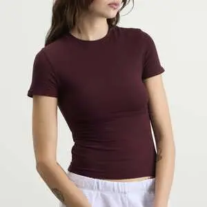 SKIMS Cotton Jersey T-shirt - Currant