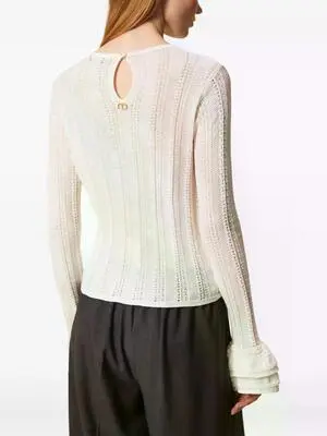 TWINSET Ruffled Open-knit Top