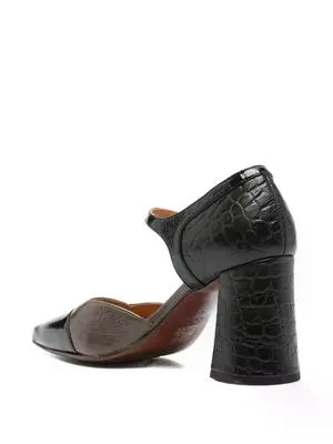 Chie Mihara 75mm Crocodile-effect Block-heel Pumps