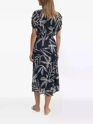 Dkny Leaf-print Midi Dress
