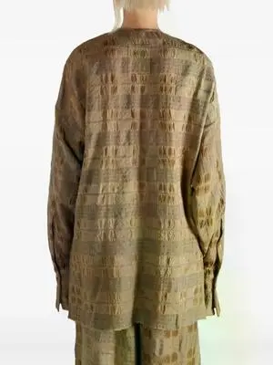 UMA WANG Draped Checked Top