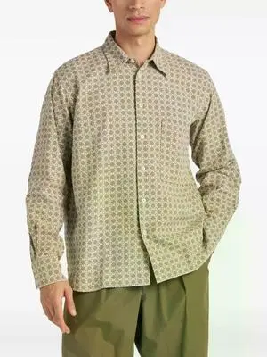 Universal Works Long-sleeve Geometric-print Shirt