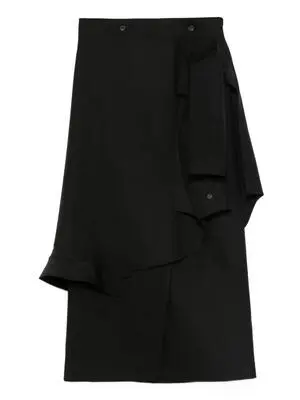 RÓHE Asymmetric Ruffled Midi Skirt