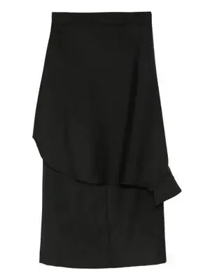 RÓHE Asymmetric Ruffled Midi Skirt