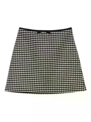 Valentino Garavani Gingham Mini Skirt - Black