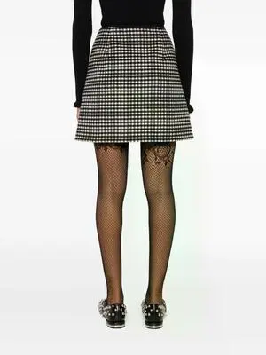 Valentino Garavani Gingham Mini Skirt - Black