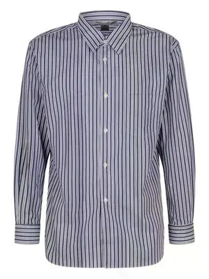 Comme Des Garçons Striped Patch-pocket Shirt