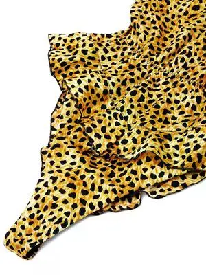 Versace Leopard-print Ruffled Bodysuit - Yellow