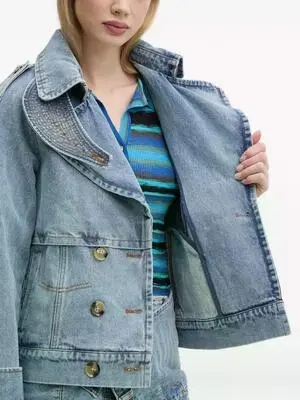 Desigual Embellished Double-breasted Denim Jacket