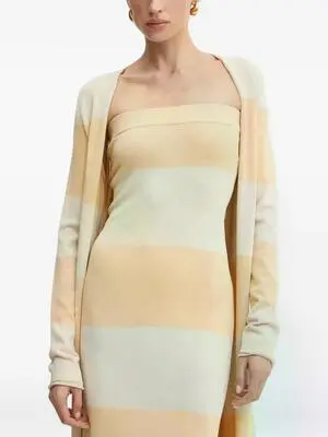 Liviana Conti Stripe Strapless Dress With Cardigan Set