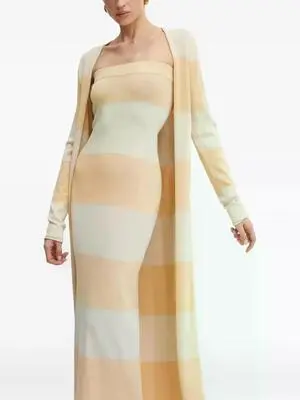 Liviana Conti Stripe Strapless Dress With Cardigan Set