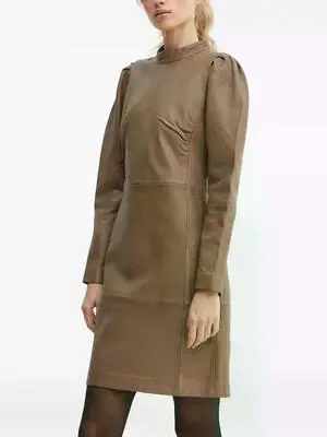 BRUUNS BAZAAR Puff-sleeve Leather Dress
