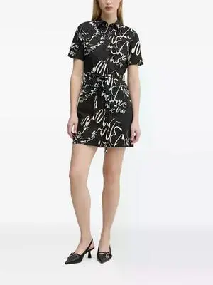 Desigual Script-print Shirt Dress