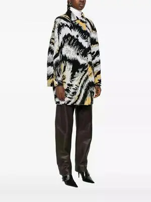 Missoni Abstract-pattern Double-breasted Coat - Black